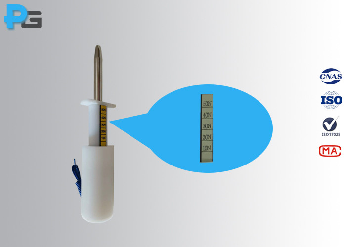 Unjointed Rigid Test Finger Probe 11 วัสดุฉนวน IEC61032 พร้อมหัวบีบ 0 ~ 50N